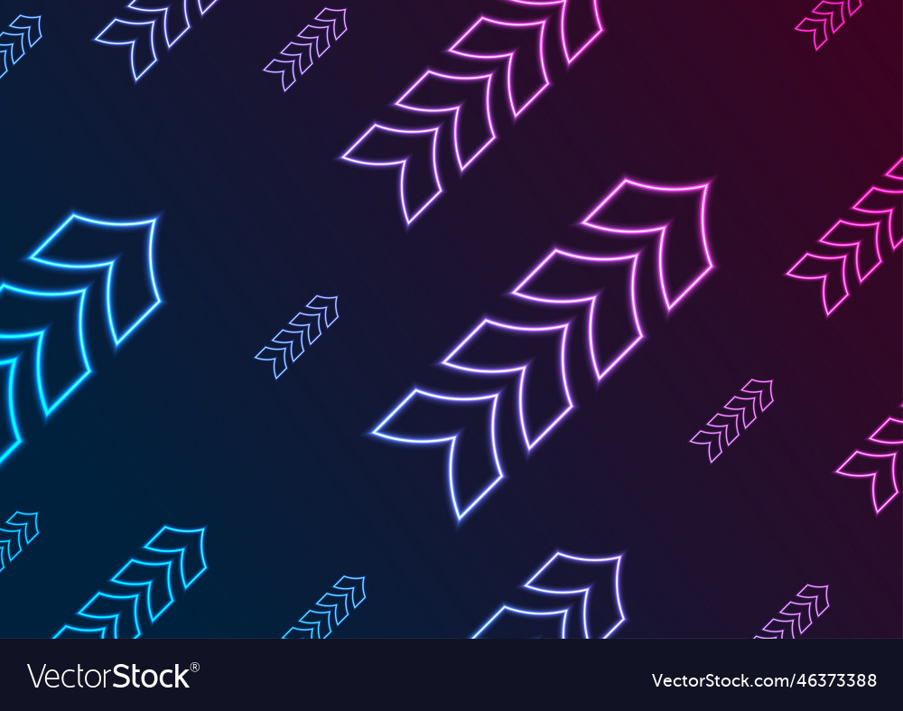 Blue purple abstract neon arrows tech background Vector Image