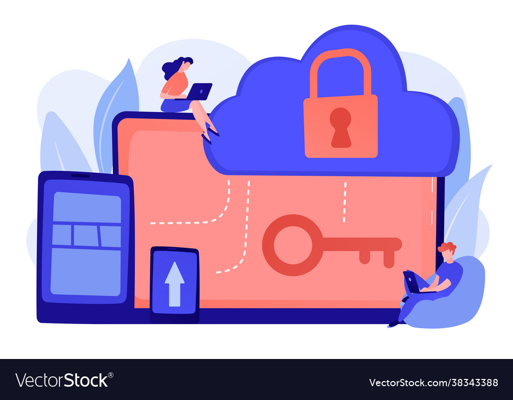 Cloud computing security concept Royalty Free Vector Image