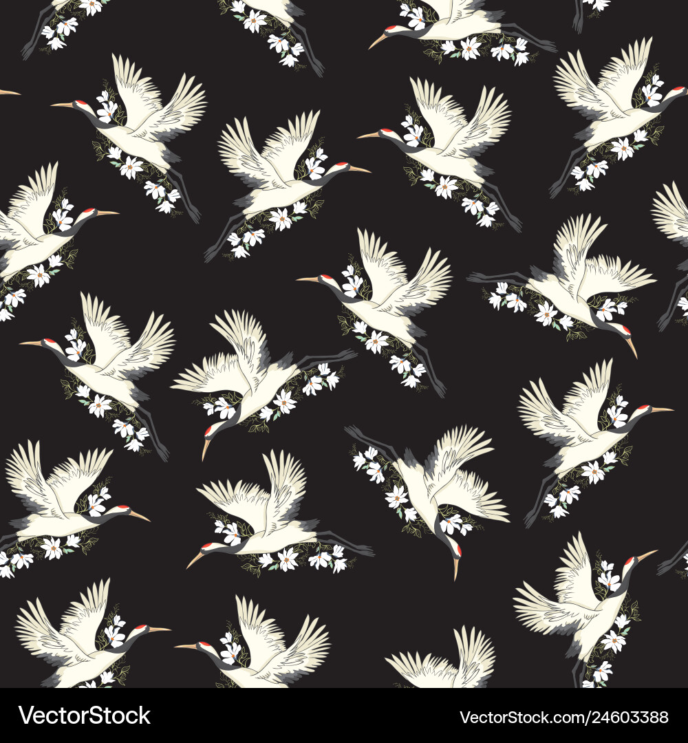 Crane pattern Royalty Free Vector Image - VectorStock