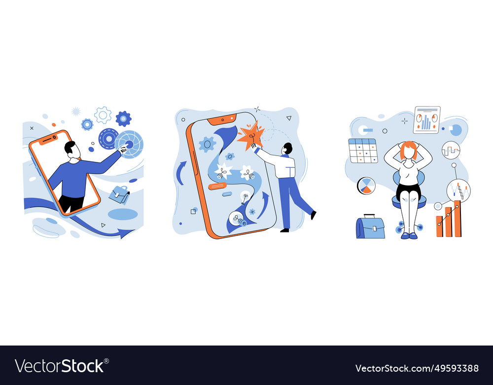 Digital transformation tech evolution Royalty Free Vector