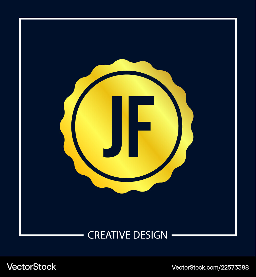 Initial letter jf logo template design Royalty Free Vector