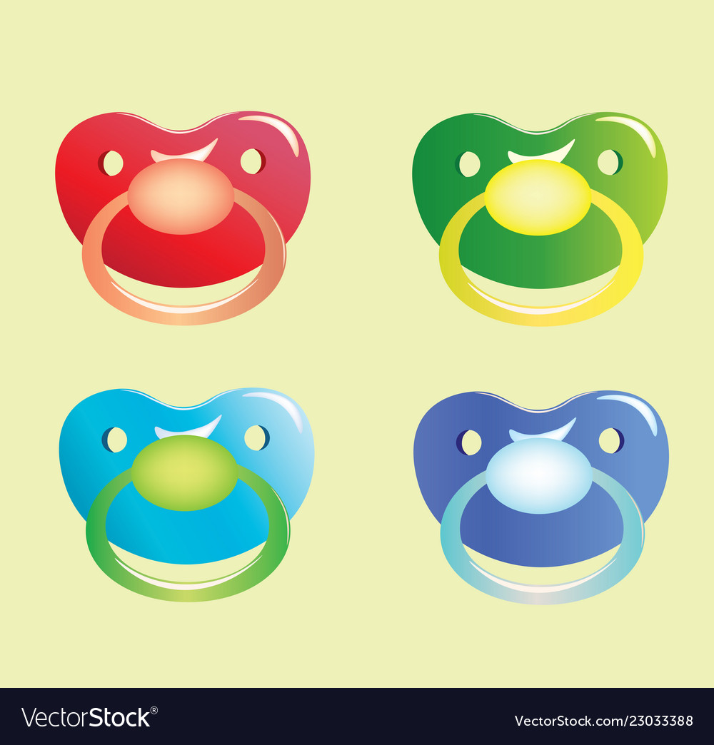 Pacifiers set Royalty Free Vector Image - VectorStock
