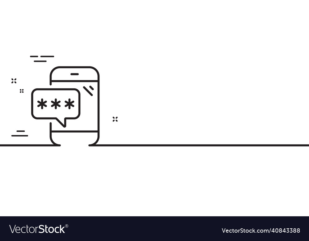 Phone password line icon cyber defence sign Vector Image Phone password line icon cyber defence sign Vector Image