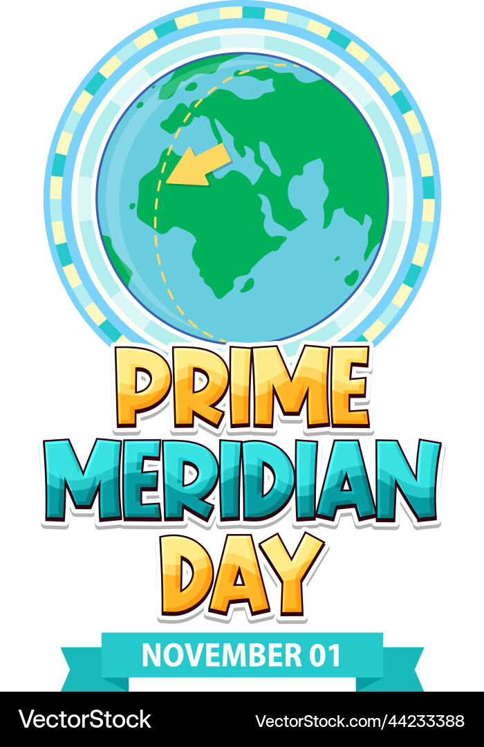 Prime meridian day logo concept Royalty Free Vector Image