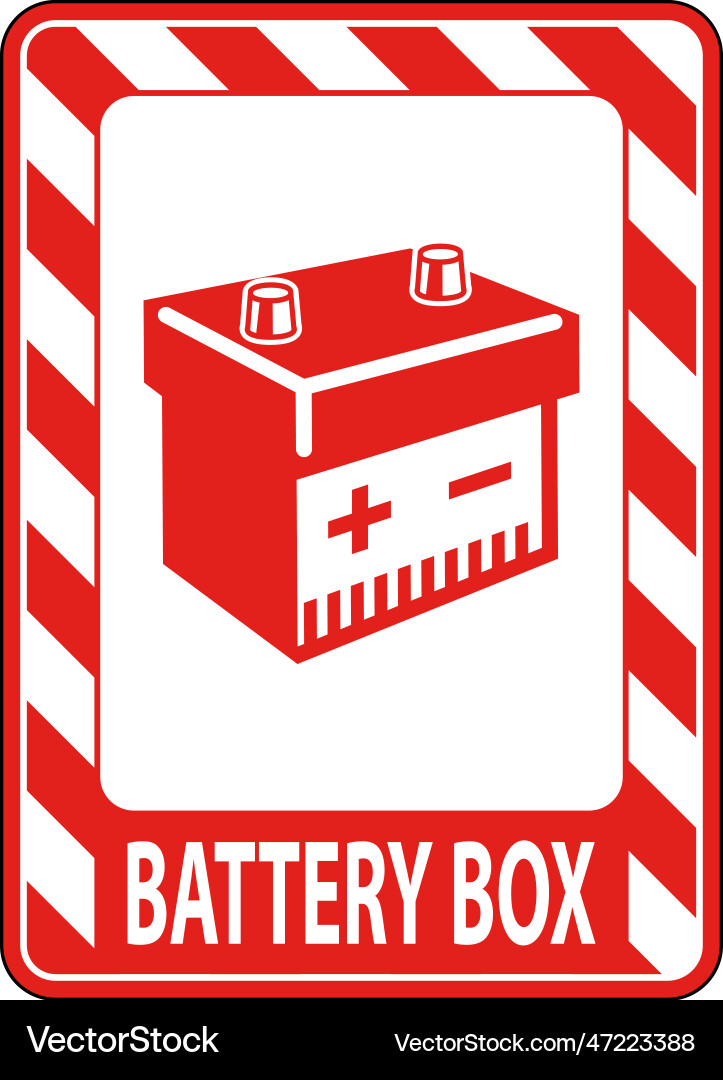 Symbol battery sign battery box on white Vector Image