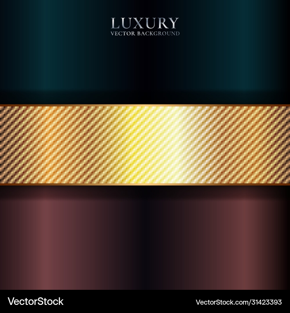 Abstract shiny metallic golden blue red stripe Vector Image