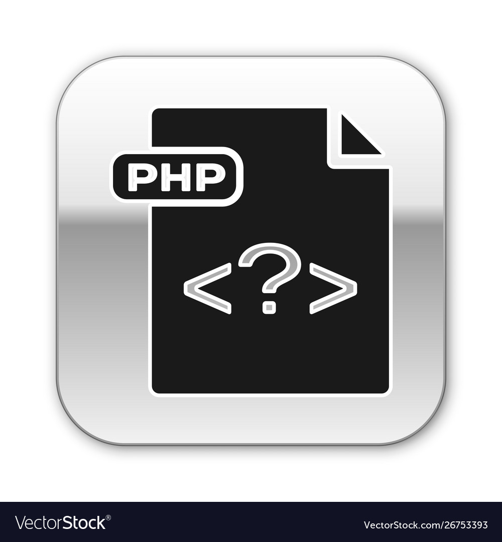 Black Php File Document Download Php Button Icon Vector Image