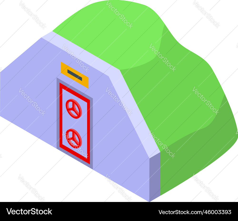 Bomb shelter icon isometric room bunker Royalty Free Vector