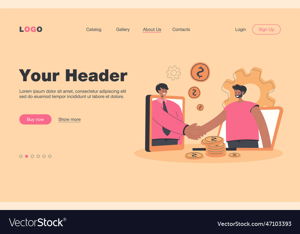 Business people using computers for closing deal Vector Image