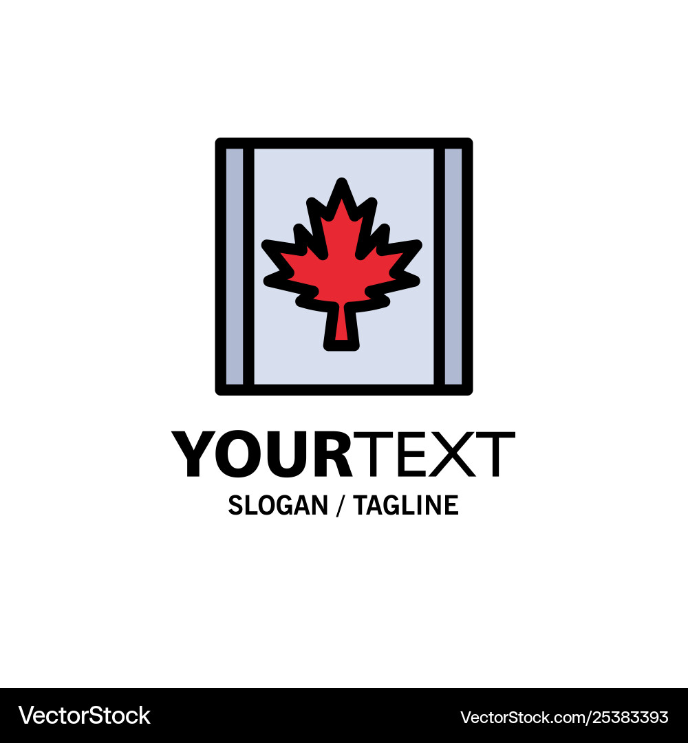 Canada flag leaf business logo template flat color