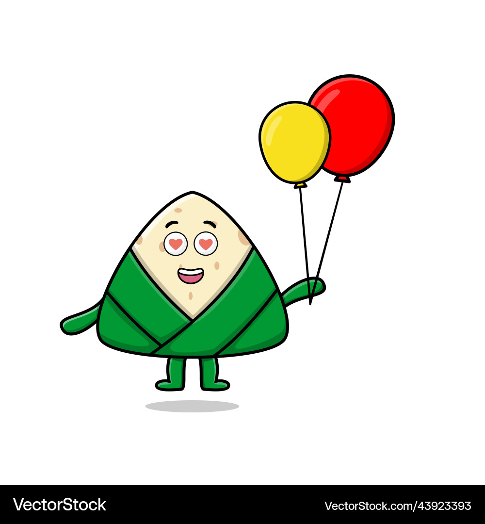 Cartoon chinese rice dumpling floating balloon Vector Image