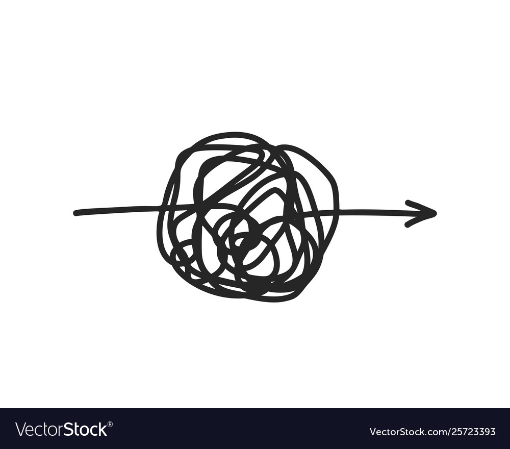 Chaotic difficult process way Royalty Free Vector Image