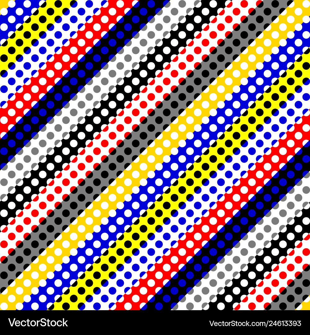 Classic polka dot pattern in a patchwork collage Vector Image