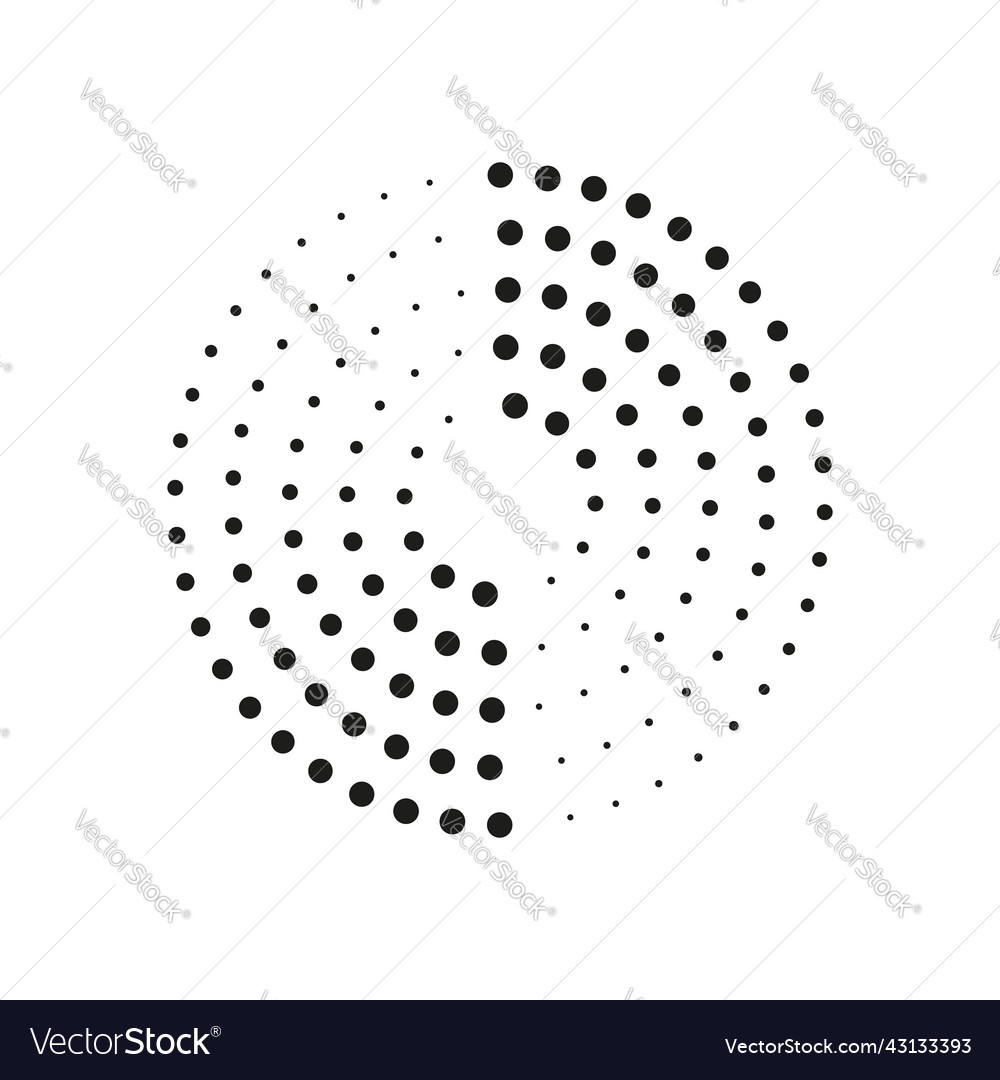 Dot circle pattern halftone round Royalty Free Vector Image