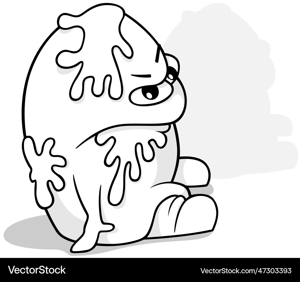 Drawing of a garbage monster with slime Royalty Free Vector