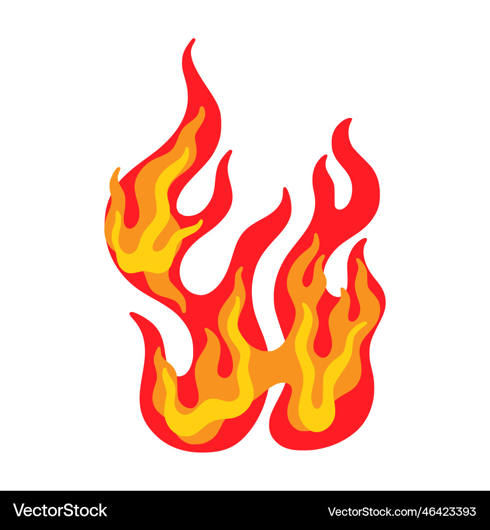 Fire flame fireplace hot heat icon campfire Vector Image