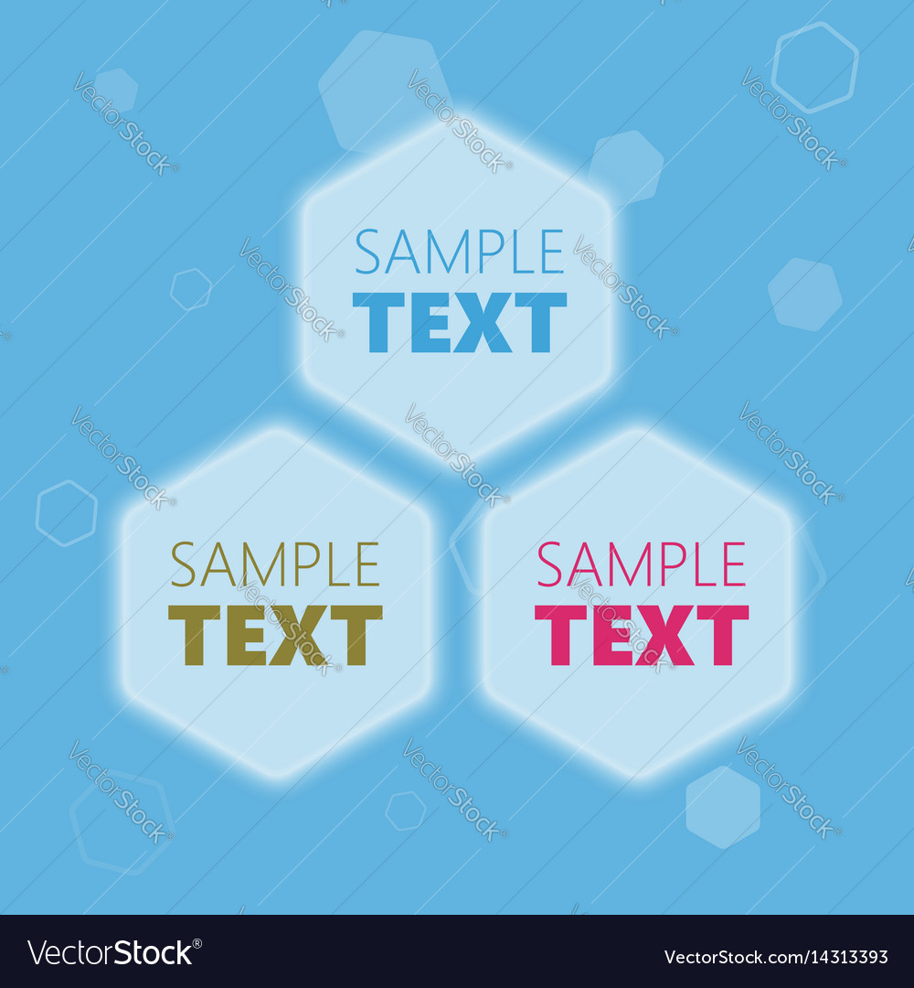 Hexagonal text frames Royalty Free Vector Image