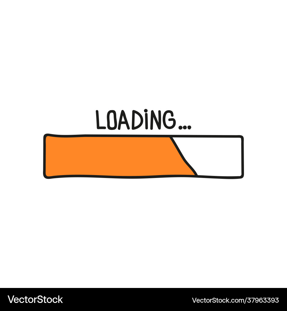 Loading bar doodle icon Royalty Free Vector Image