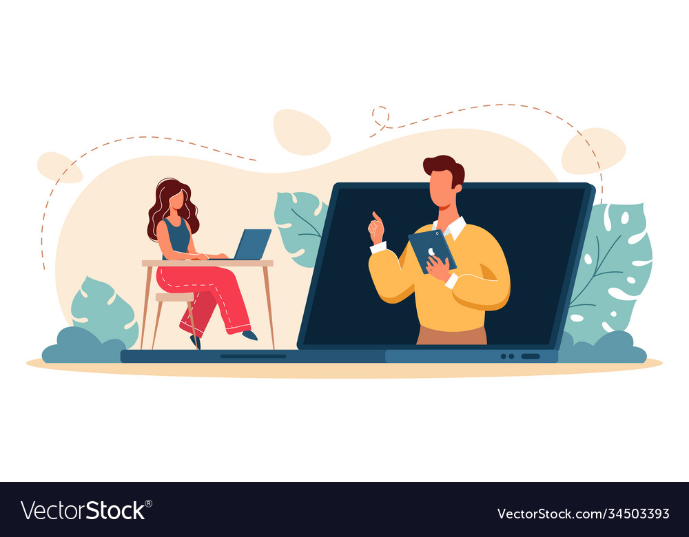 Remote learning during Royalty Free Vector Image