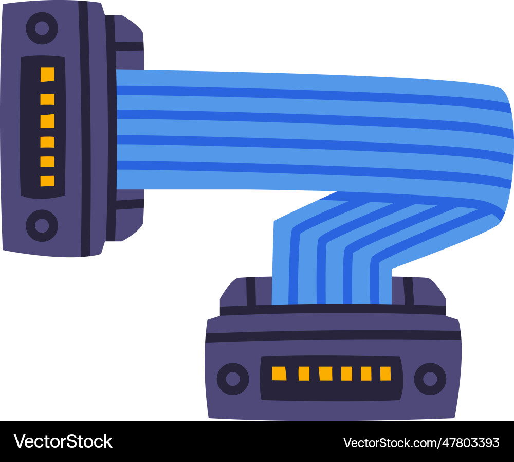 Ribbon cable with conducting wires as personal Vector Image
