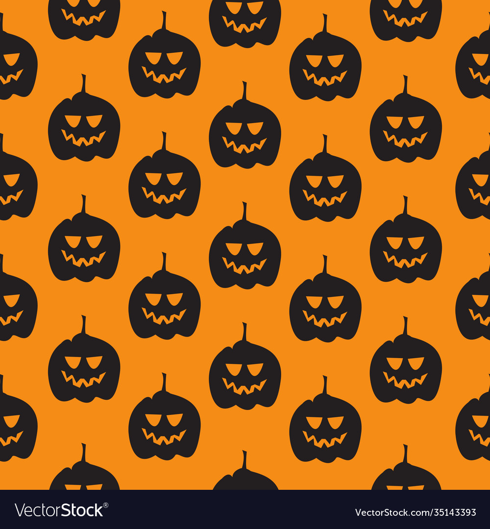 Seamless pattern with pumpkin background Vector Image