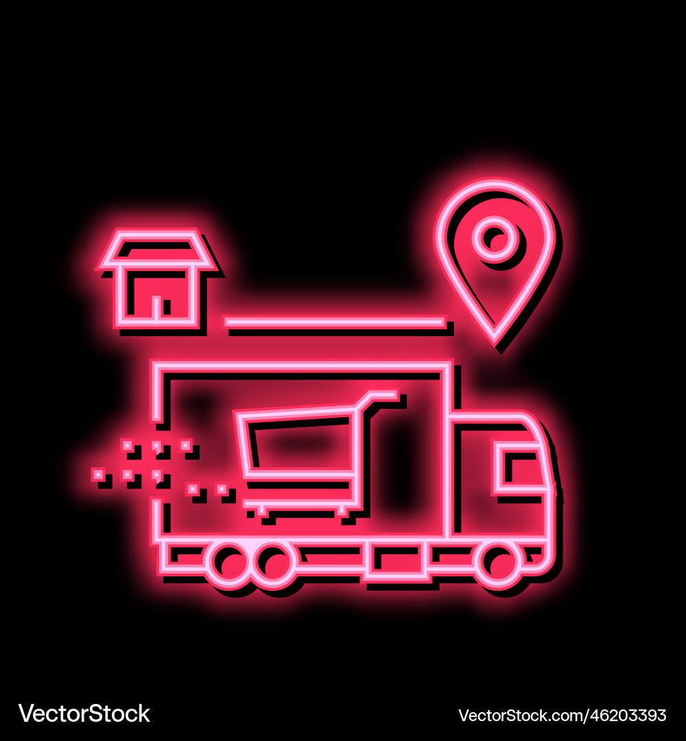 Shop delivery service neon glow icon Royalty Free Vector