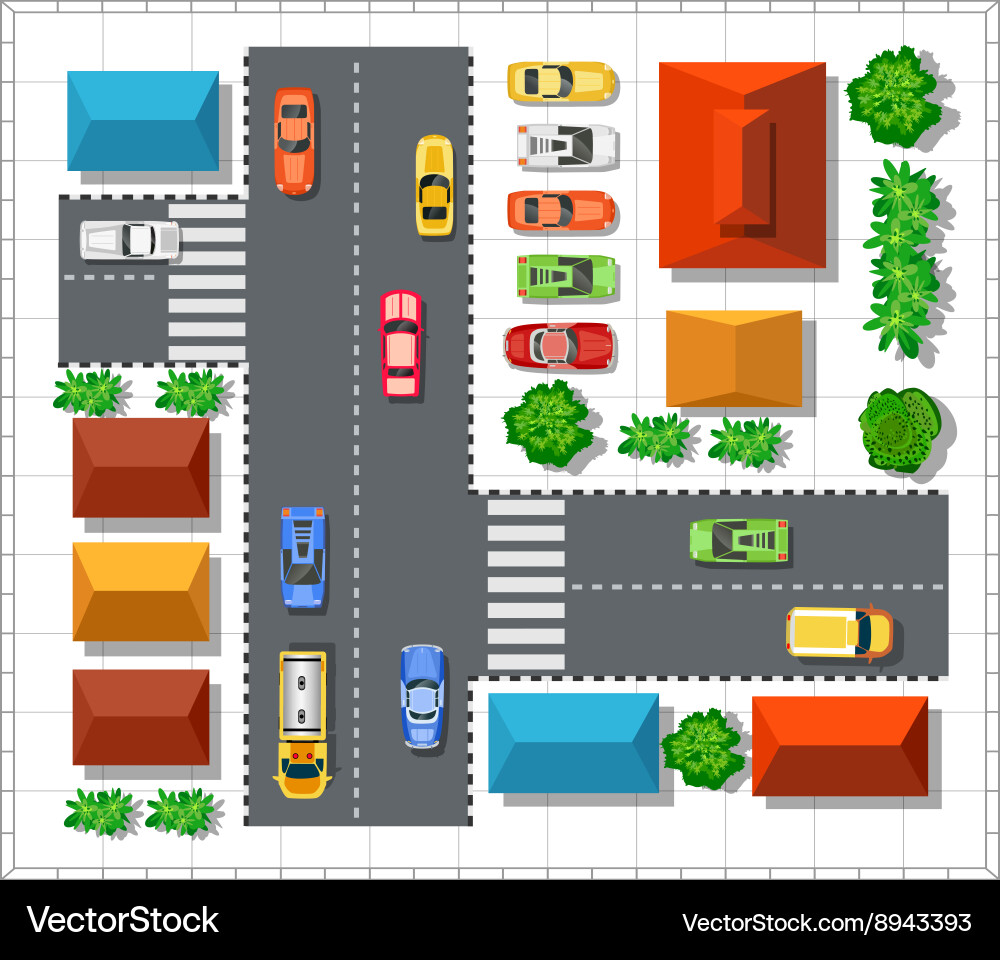 Top view of the city Royalty Free Vector Image