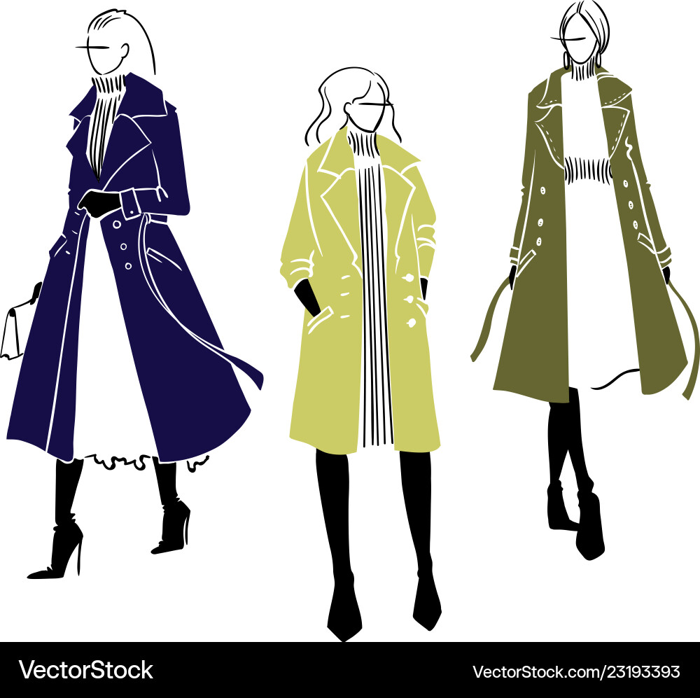 Winter coat fashion Royalty Free Vector Image - VectorStock