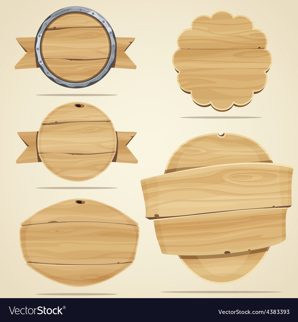 Wood elements Royalty Free Vector Image - VectorStock