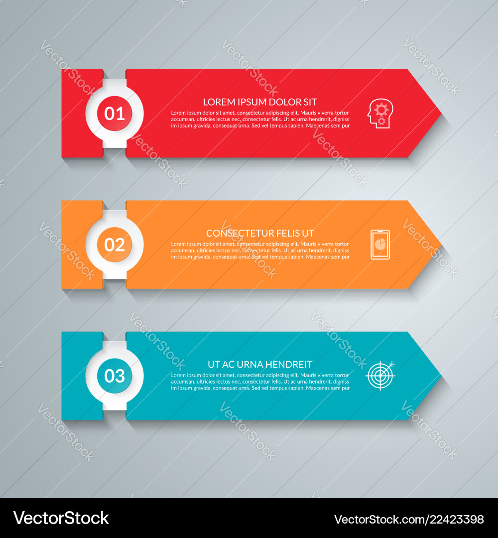 Business infographic template with 3 arrows Vector Image
