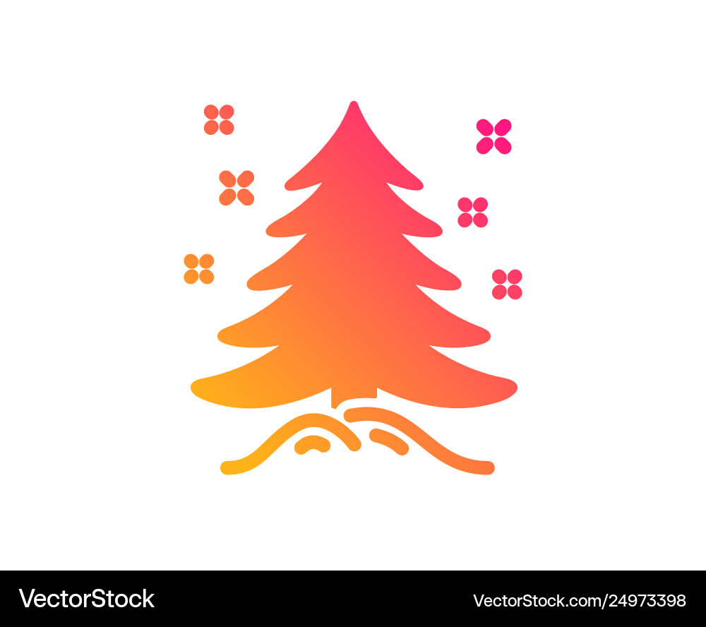 Christmas tree present icon new year spruce sign Vector Image