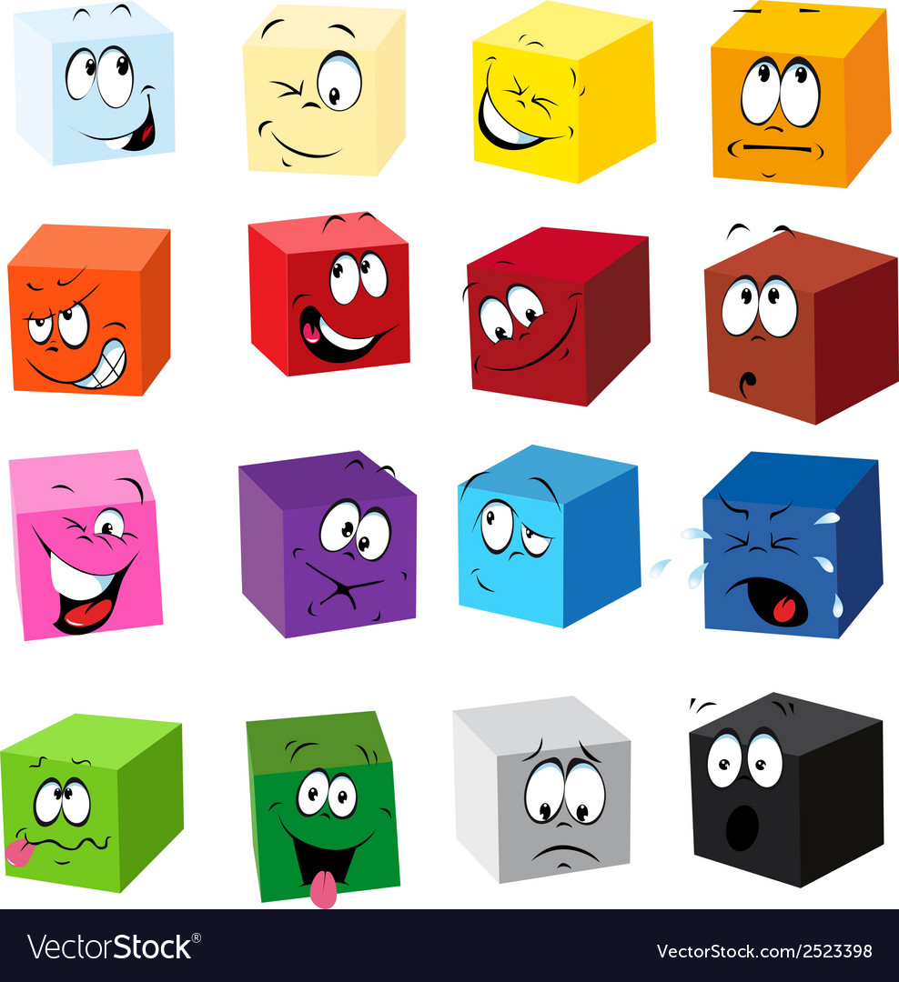 Color cubes Royalty Free Vector Image - VectorStock