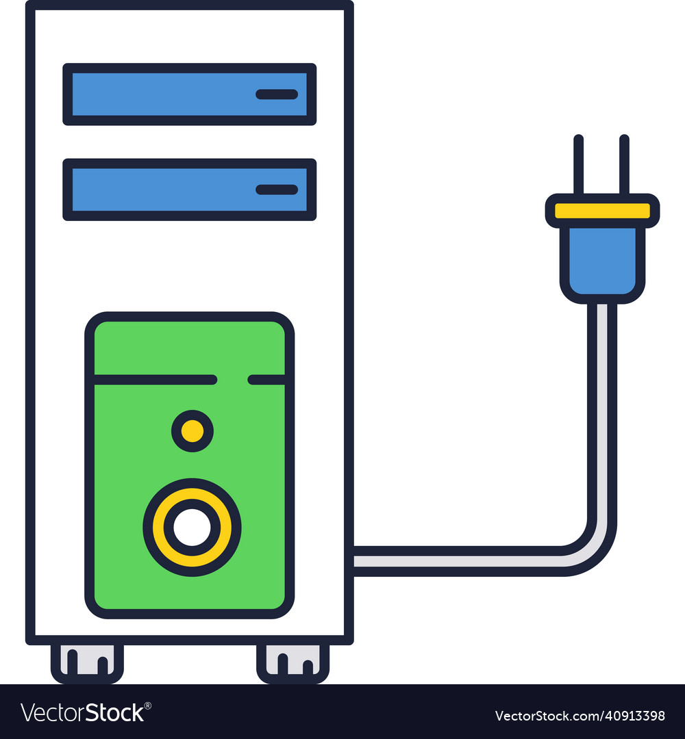 Computer case icon server tower isolated Vector Image