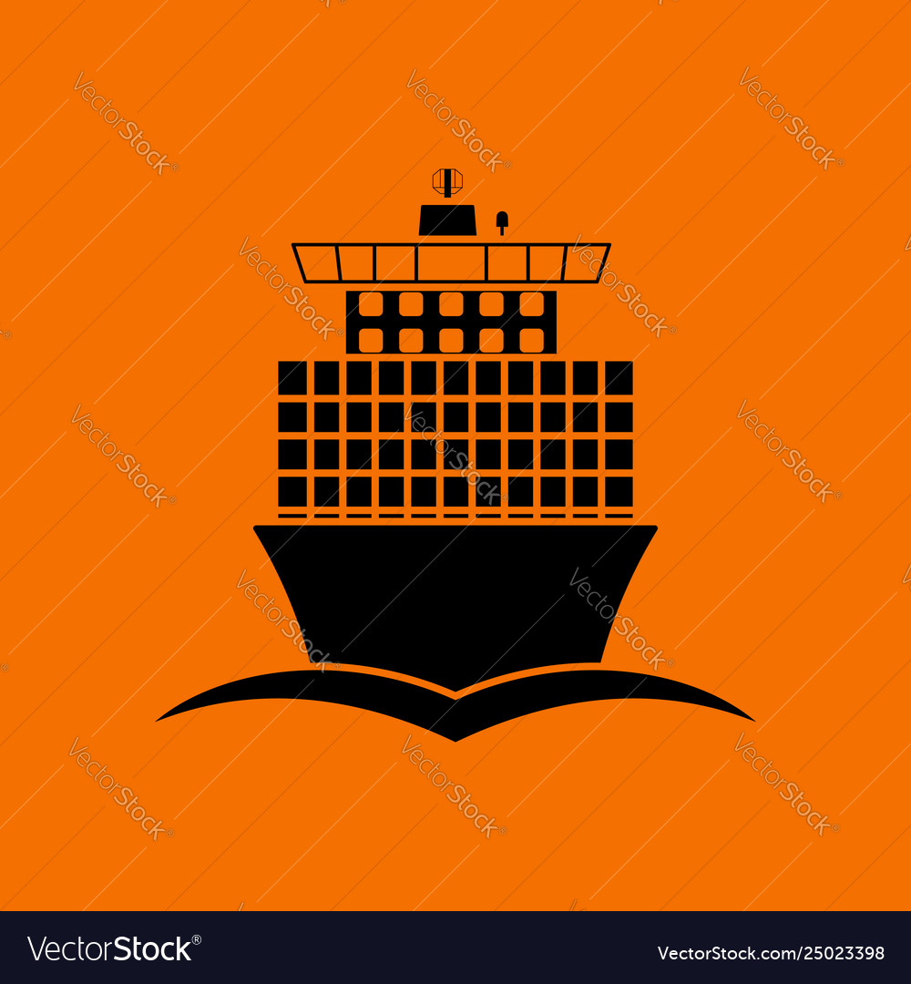 Container ship icon front view Royalty Free Vector Image