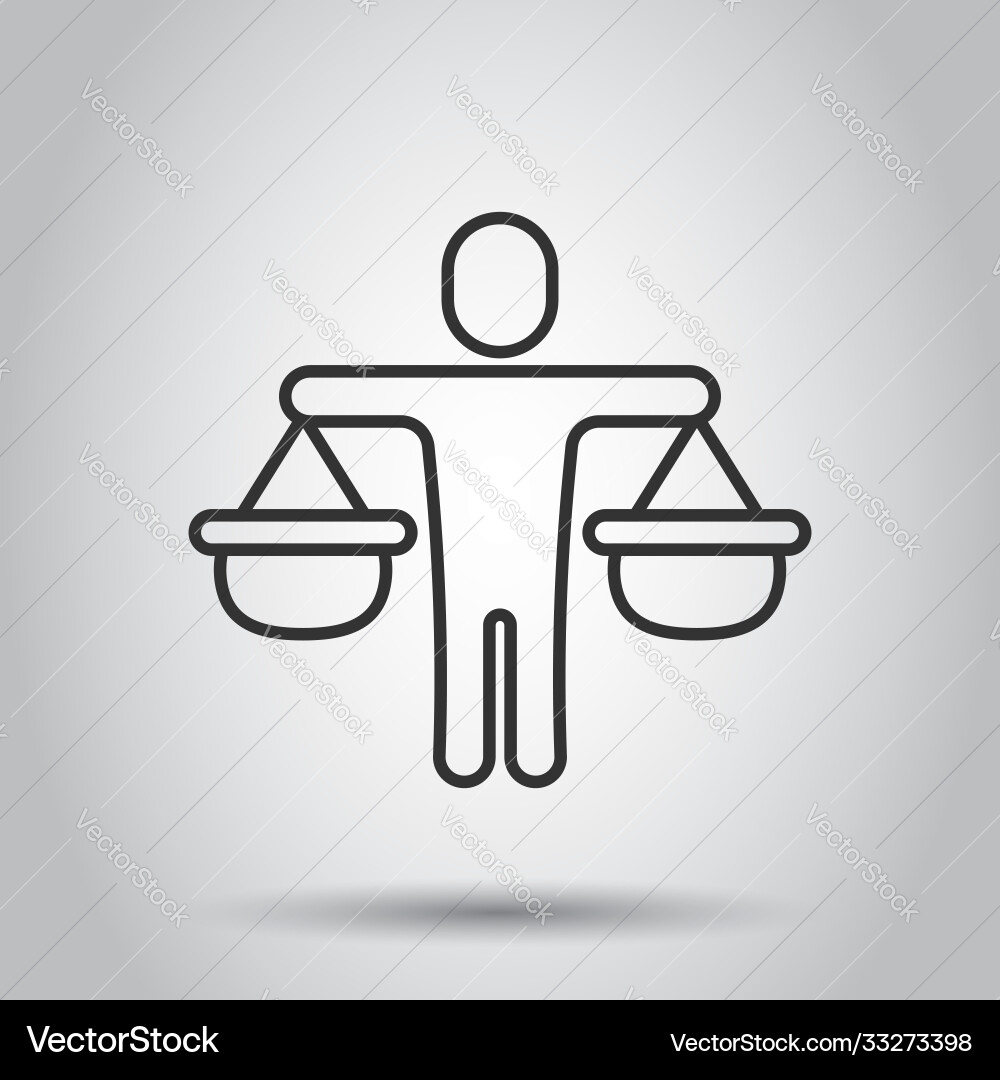 Ethic balance icon in flat style honesty Vector Image
