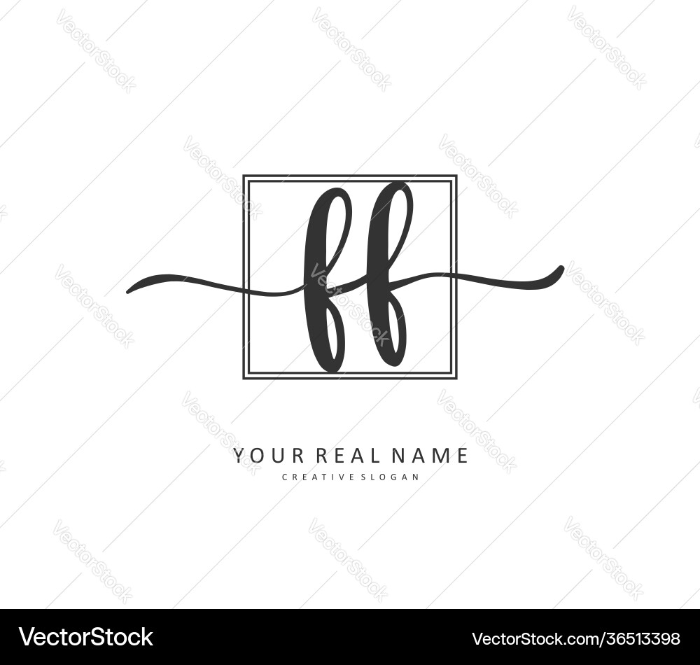 Ff initial letter handwriting and signature logo Vector Image