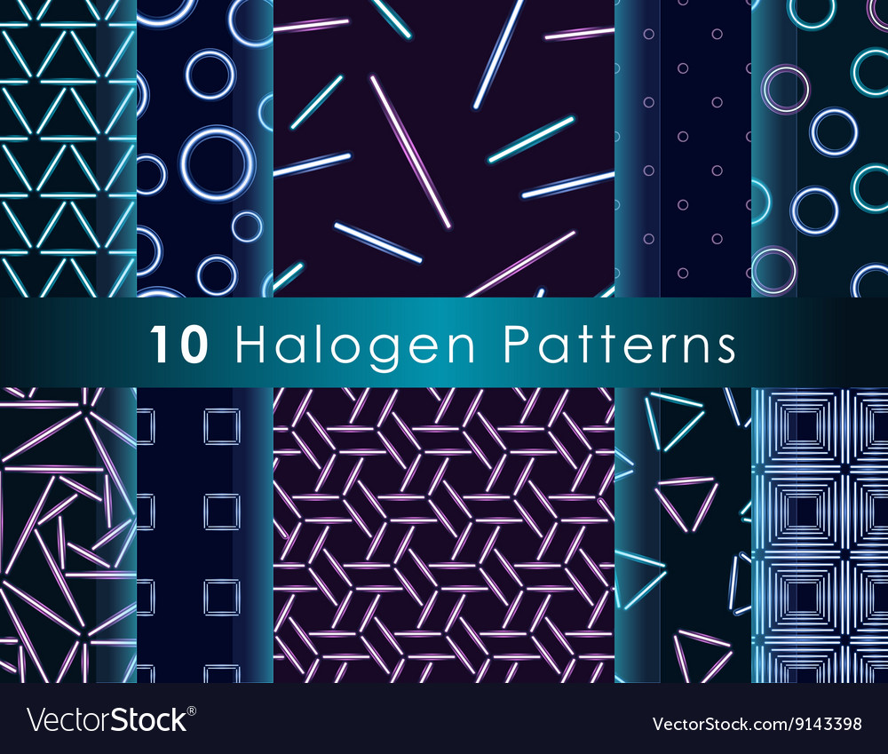 Halogen seamless pattern Royalty Free Vector Image