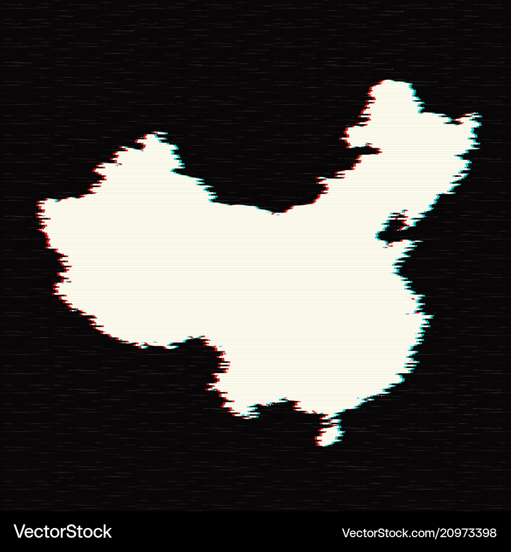 Map china isolated black on Royalty Free Vector Image