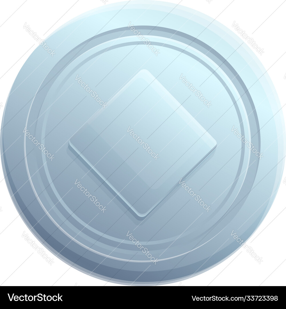 Money silver token icon cartoon style Royalty Free Vector