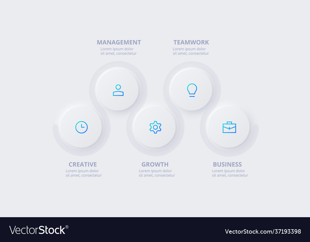 Neumorphic circle elements for infographic Vector Image