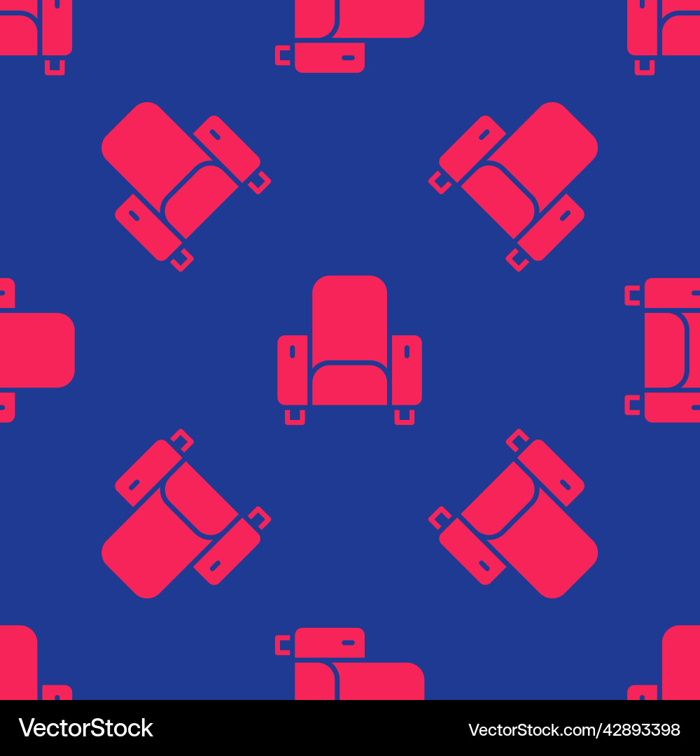 Red cinema chair icon isolated seamless pattern Vector Image