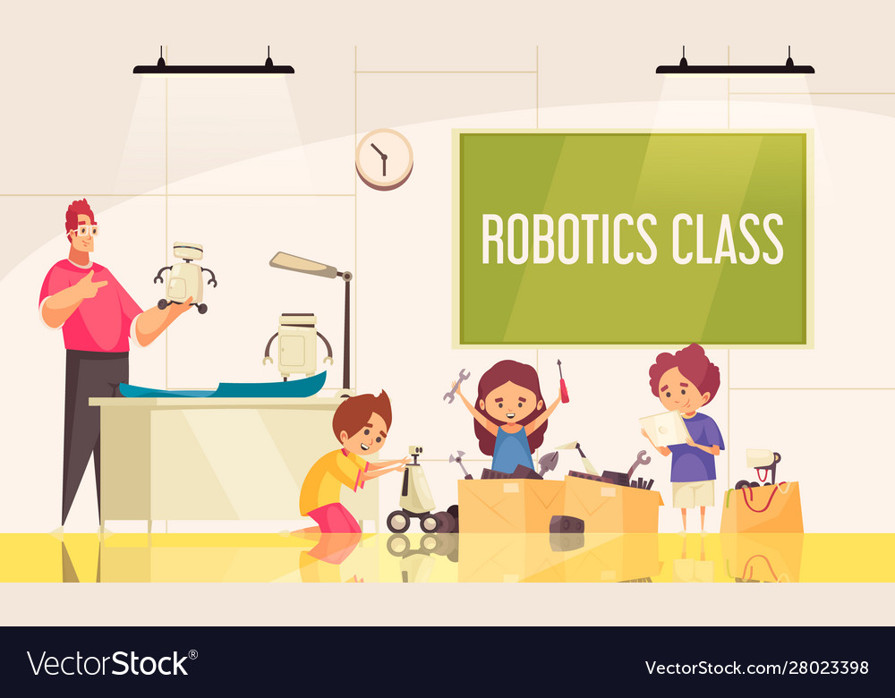 Robotics class Royalty Free Vector Image - VectorStock