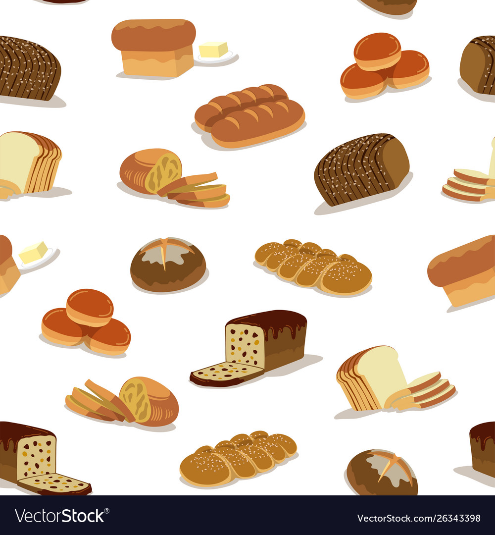 Seamless bread pattern Royalty Free Vector Image