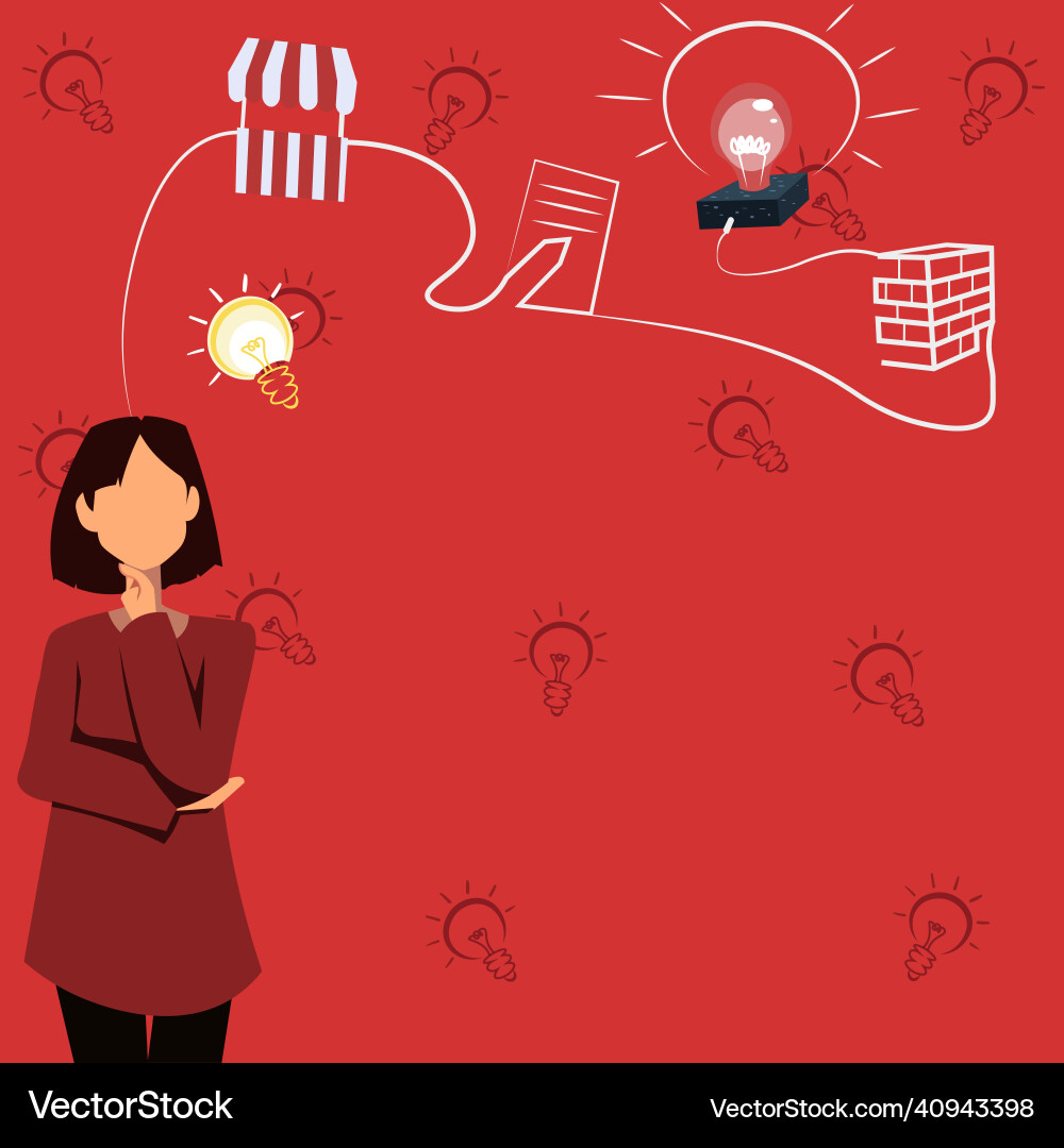 Woman innovative thinking leading ideas towards Vector Image