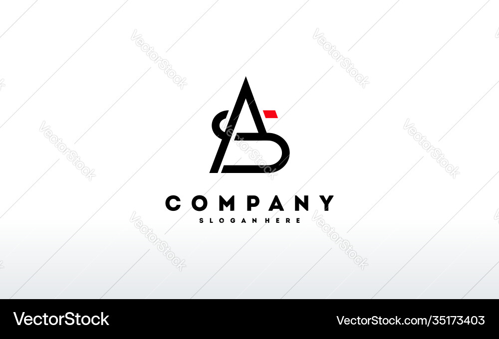 As or sa letter design with black color Royalty Free Vector
