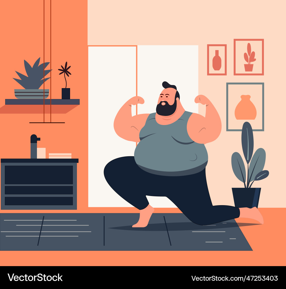 Bright of yogist in meditating pose practicing Vector Image
