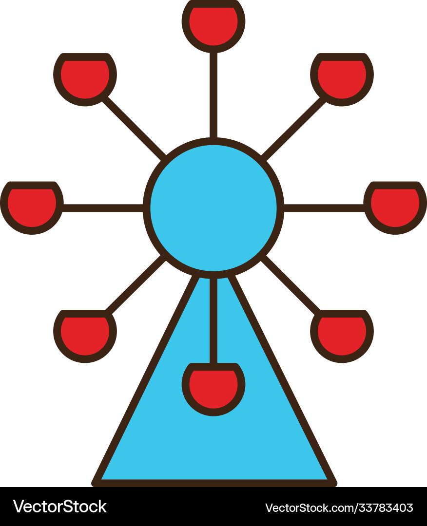 Circus wheel line and fill style icon Royalty Free Vector