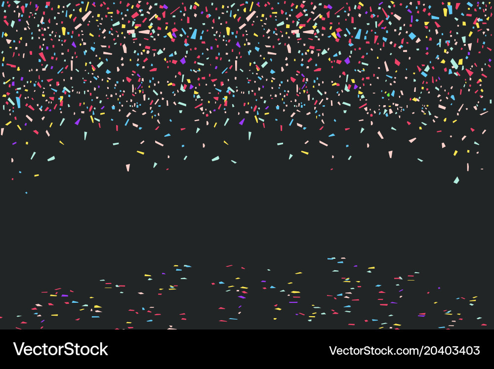 Colorful confetti isolated on black background Vector Image