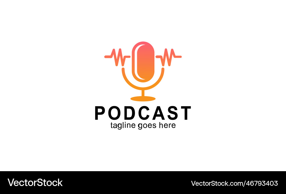 Creative podcast logo design Royalty Free Vector Image
