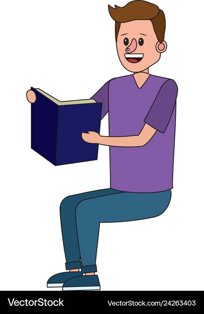 Education man cartoon Royalty Free Vector Image